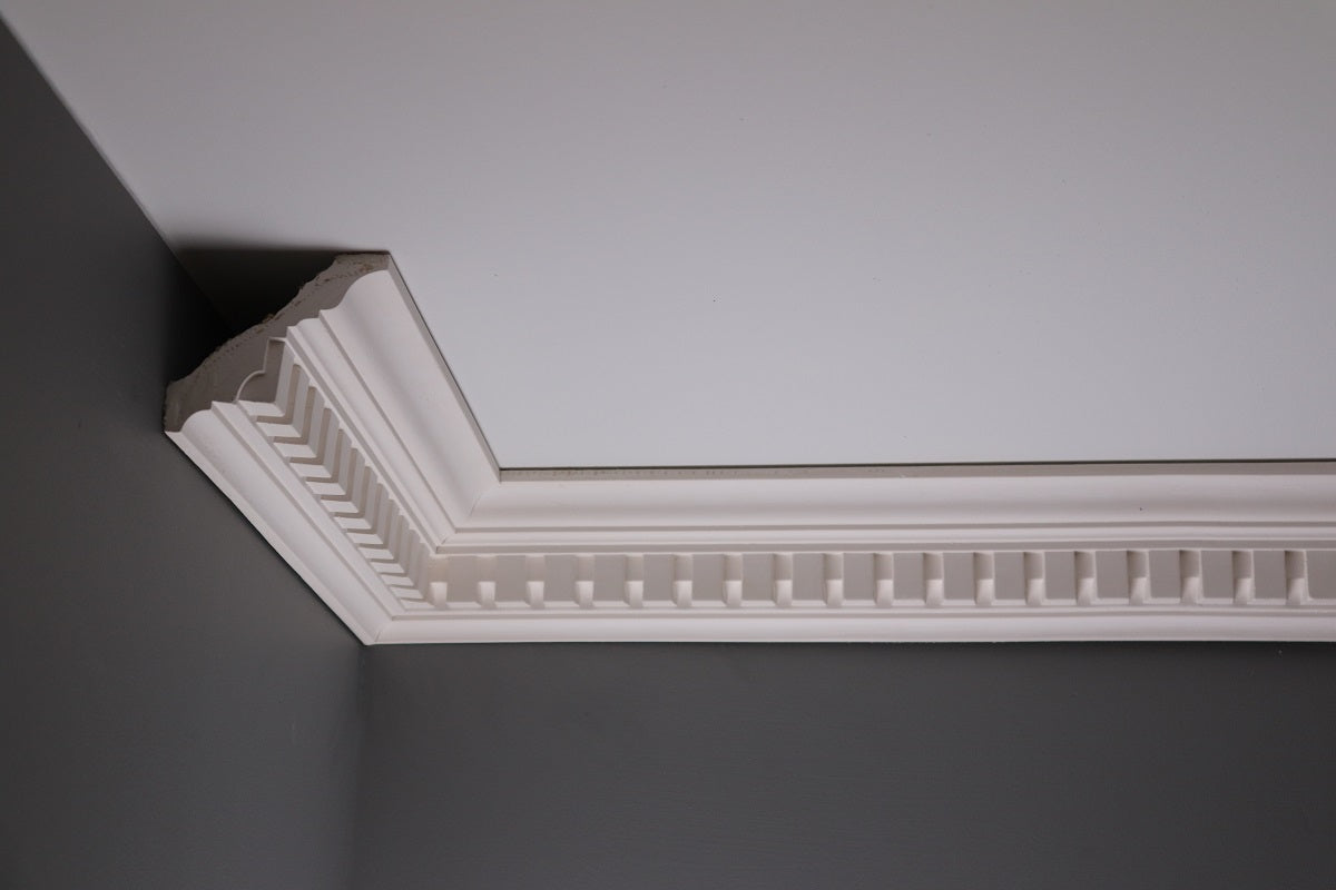 DM1410 Dentil coving, Plaster Victorian Coving (Ceiling 105mm x 105mm ...