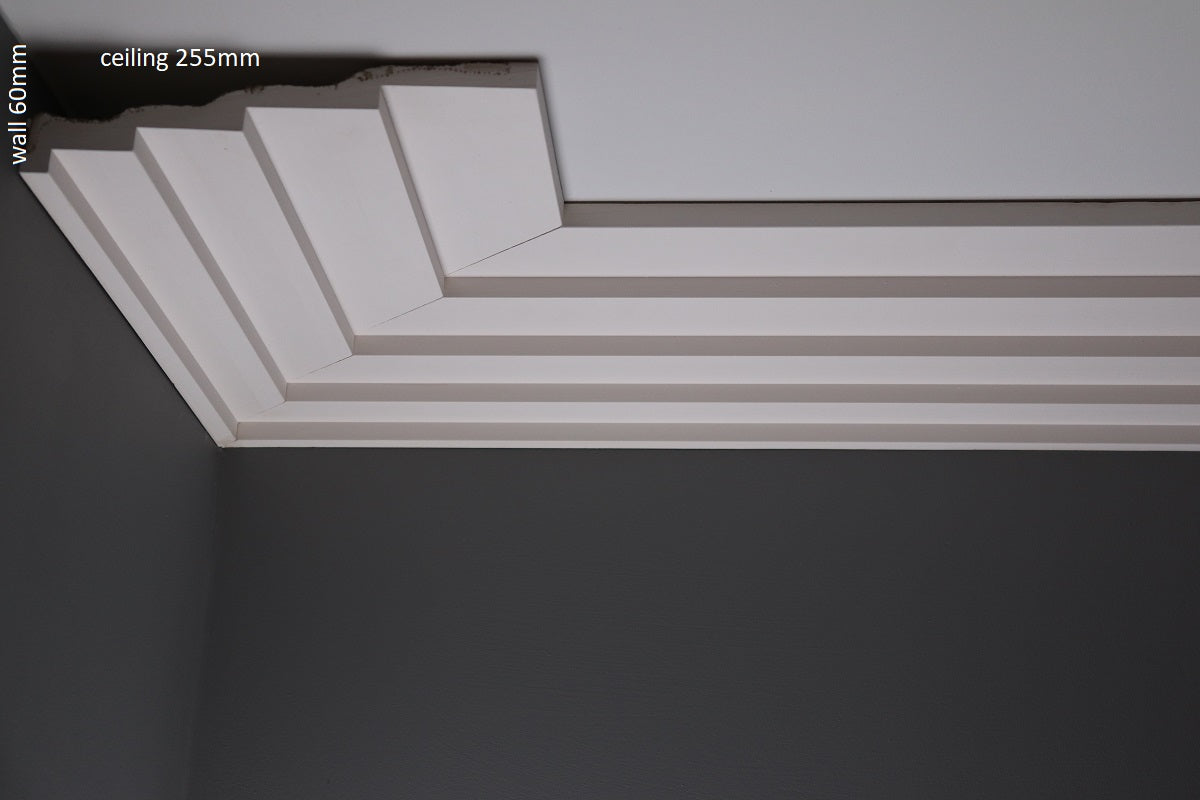 DM1927 Stepped Ceiling Coving Art Deco (Ceiling 255mm x 60mm Wall ...